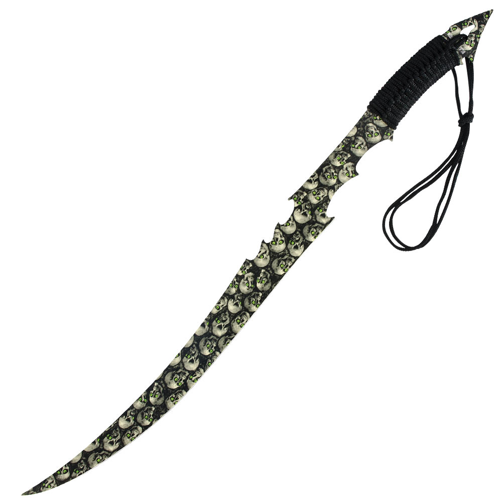 UnitedCutlery.Com: Black Legion Green Eyed Skull Machete - BV179