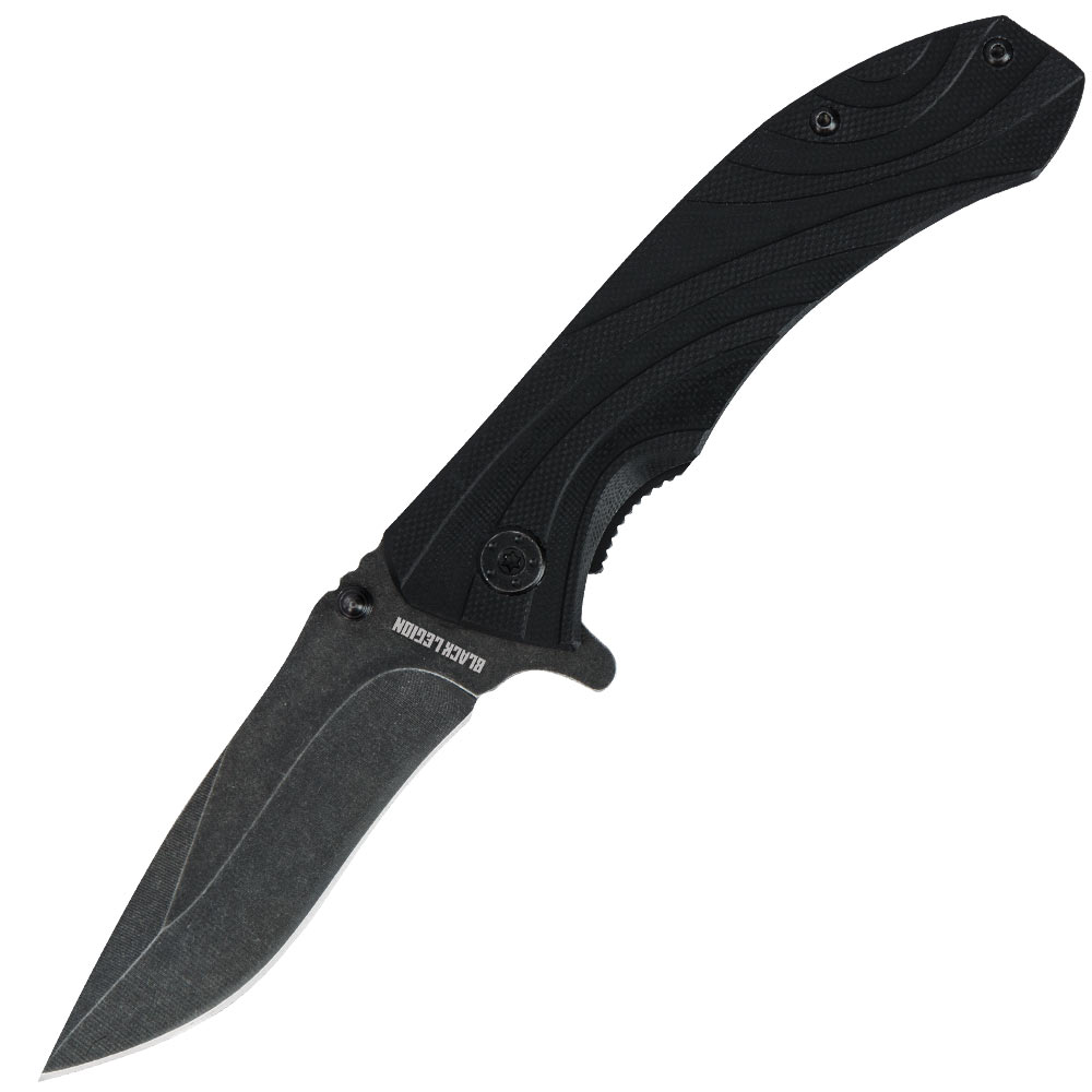UnitedCutlery.Com: Black Legion Stone Washed G10 Pocket Knife Black - BV199